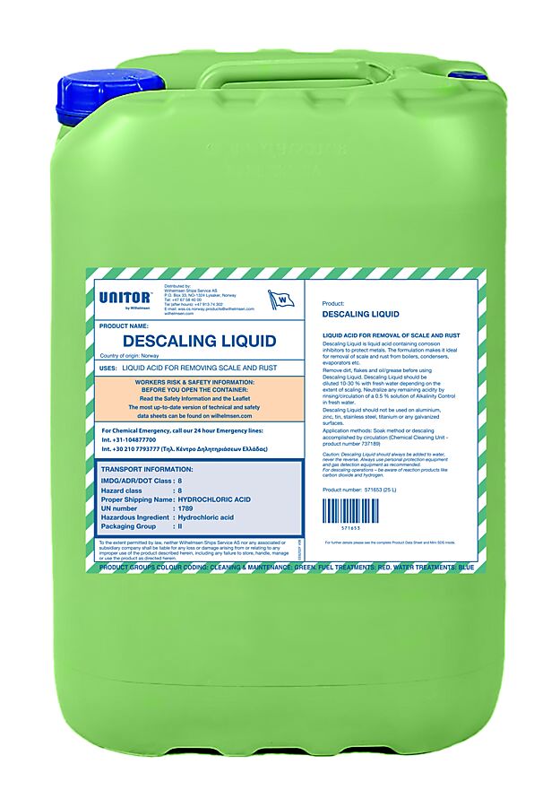 Unitor Descaling Liquid 25 Ltr - Netverslun Skeljungs